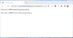 CSS font-variant - PHPGurukul