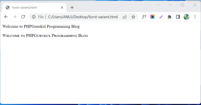CSS font-variant - PHPGurukul