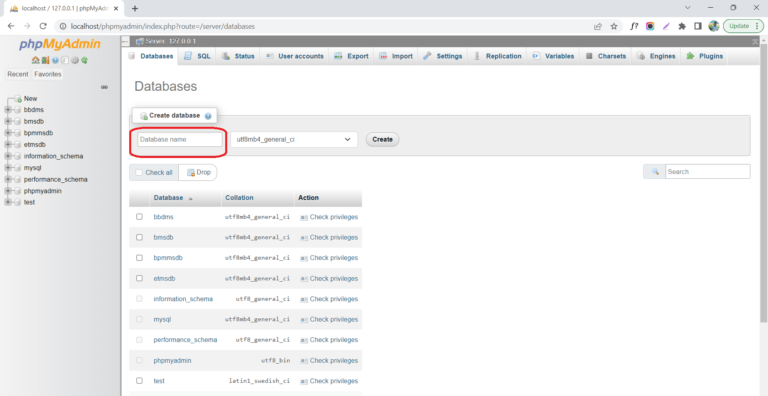 How to create a MySQL database Using XAMPP in PHP