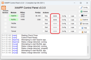 XAMPP Control Panel - PHPGurukul