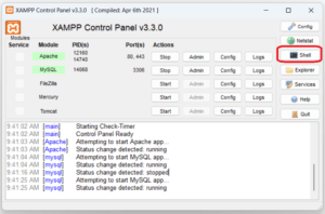 XAMPP Control Panel - PHPGurukul