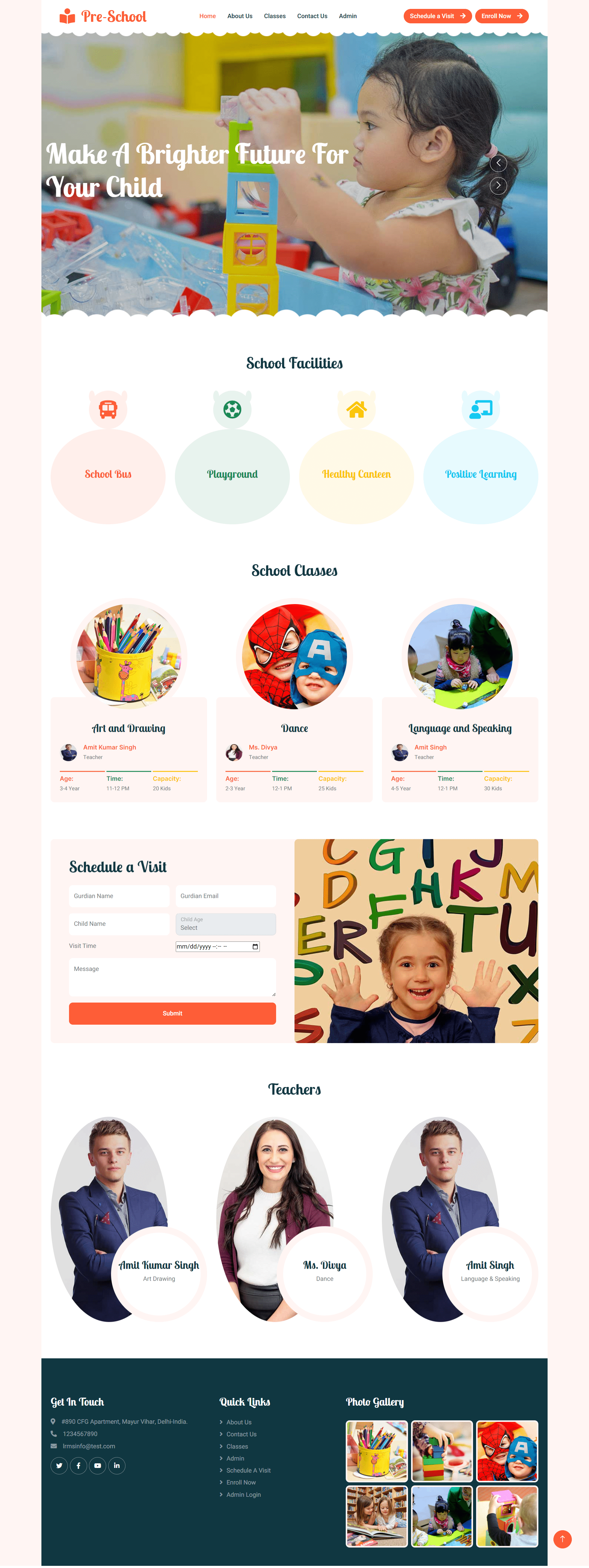 Pre-School Enrollment System in PHP | Pre-School Enrollment Project in PHP