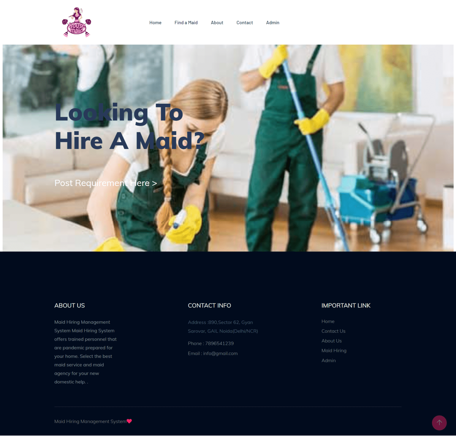 Maid Hiring Management System Maid Hiring Management Project In Php