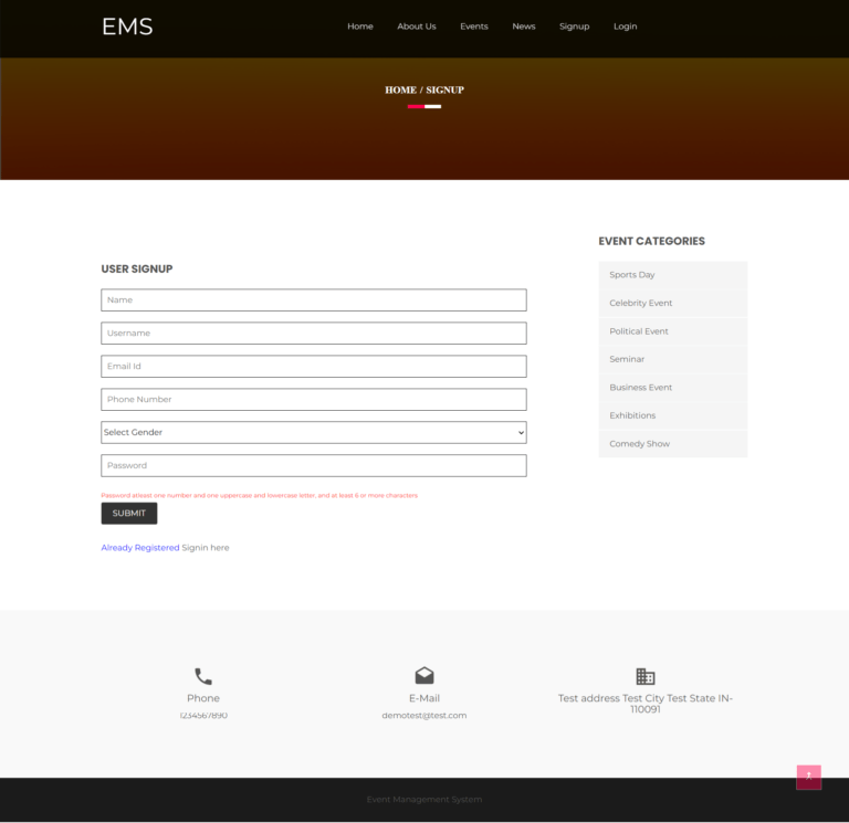 Event Management System Using PHP and MySQL, Event Management System ...