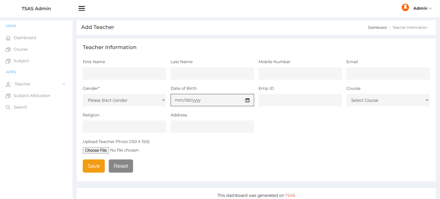 Teacher Subject Allocation Management System In Php Teacher Subject Allocation Management Project