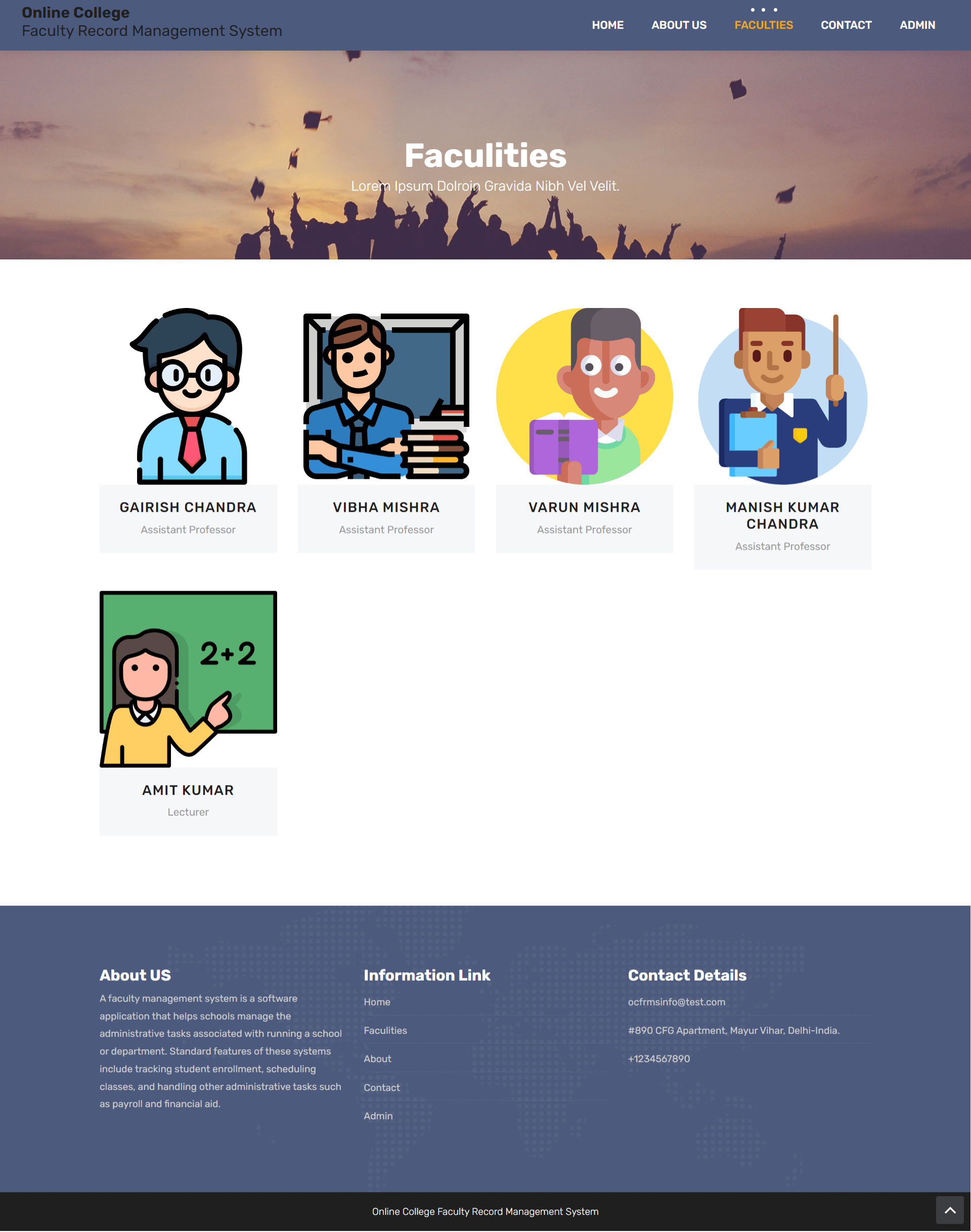 Online College Faculty Record Management System Project | College Faculty Record Management Project