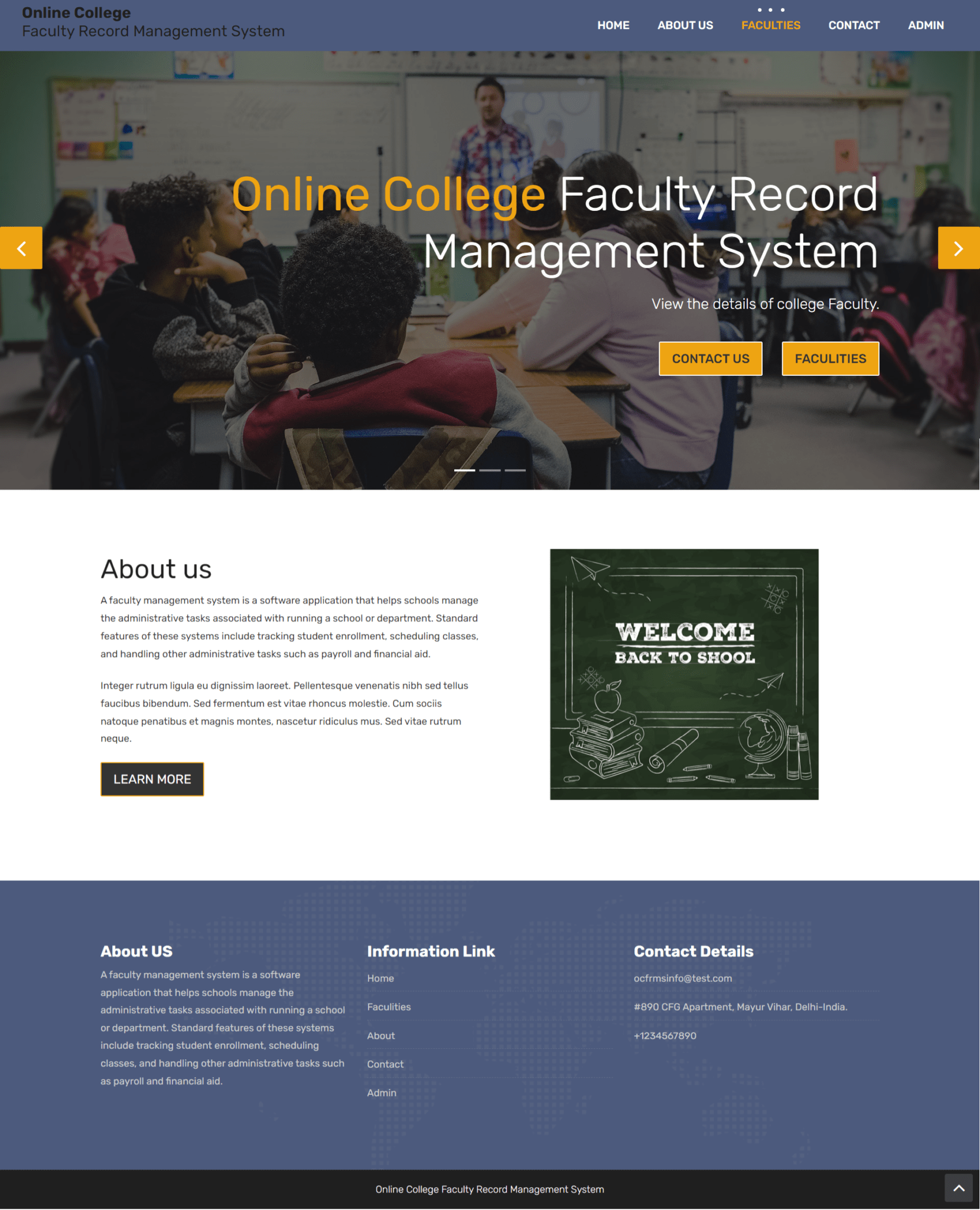 Online College Faculty Record Management System Project | College ...