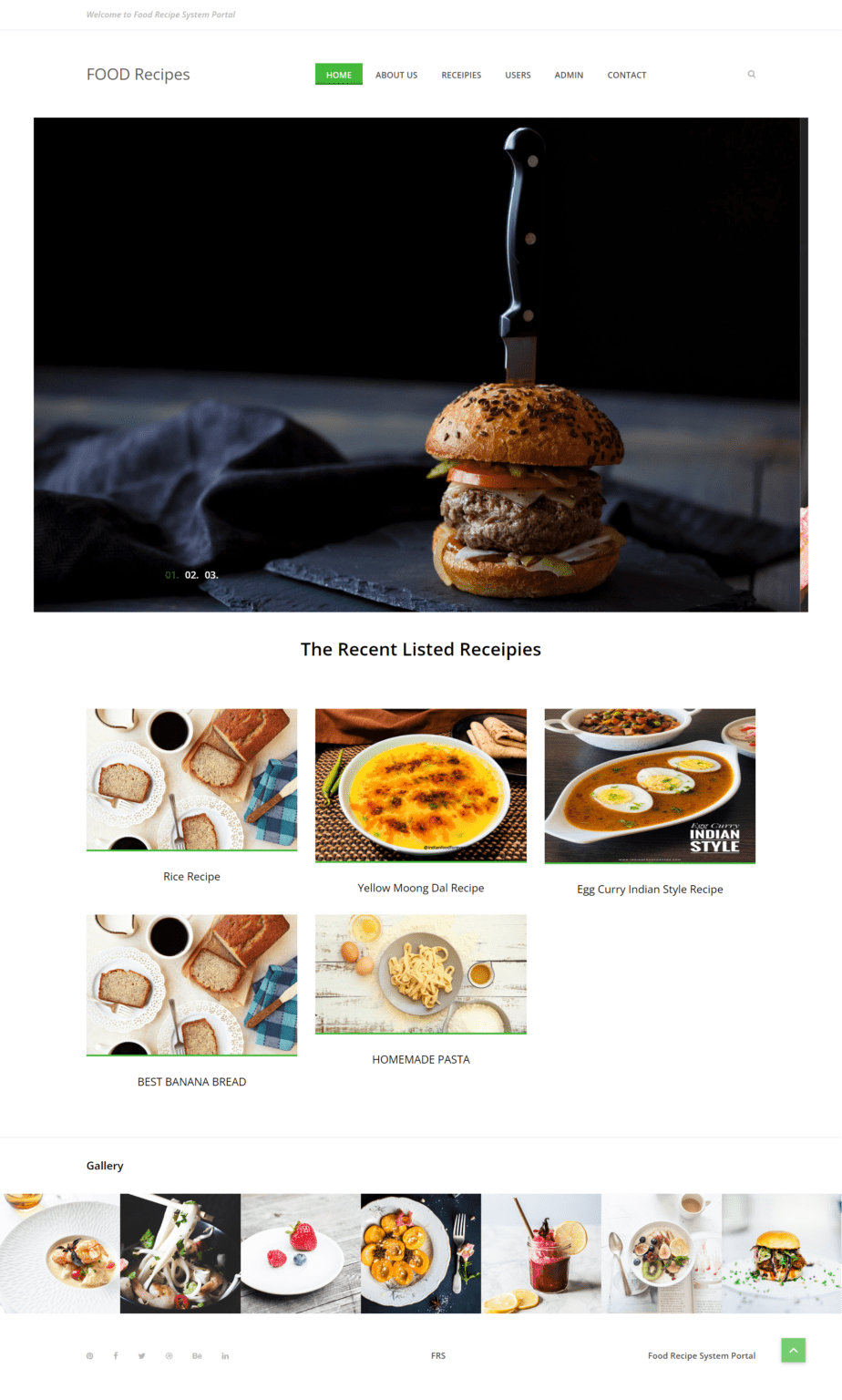 Online Food Recipe Management System Project | Food Recipe System Project - PHPGurukul