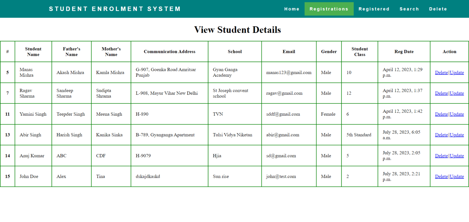Student Registration/Enrollment System in Python Django - PHPGurukul