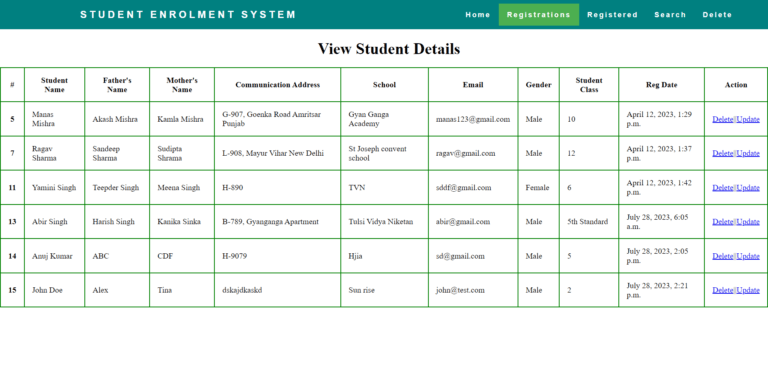 Student Registration/Enrollment System in Python Django - PHPGurukul