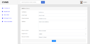 Company Visitors Management System using PHP and MySQL PHPGurukul