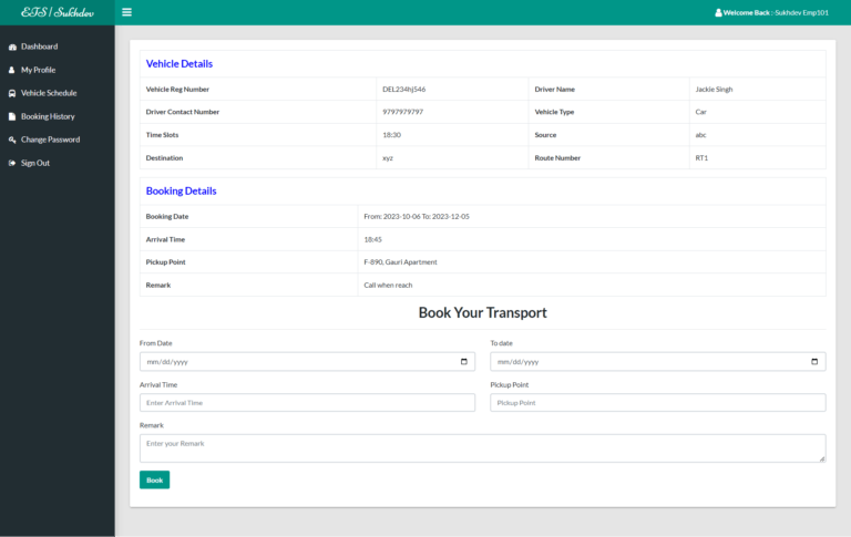 Employee Transport System Project | Employee Transport management ...