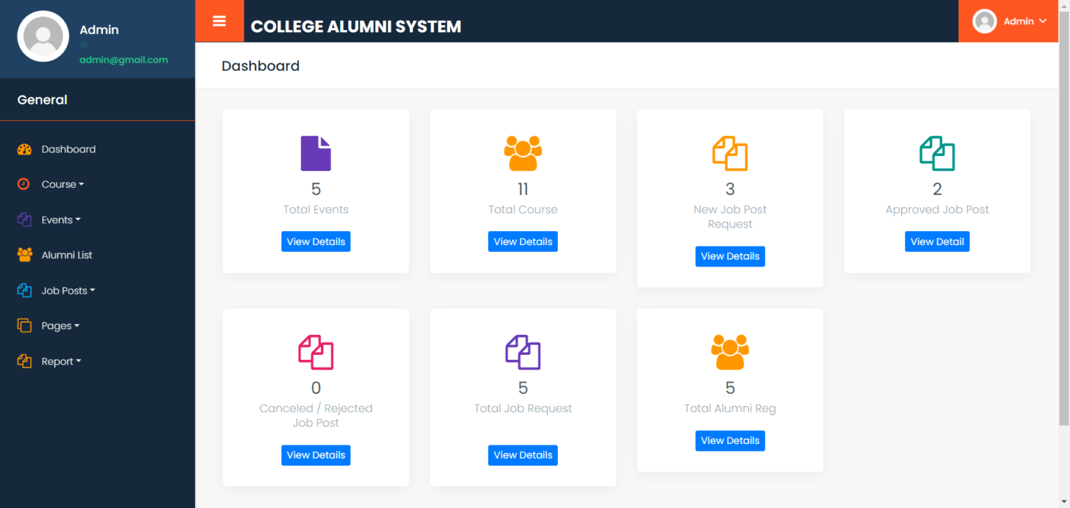 College Alumni System Project | online College Alumni Management Project