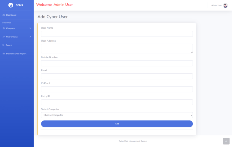 Cyber Cafe Management System Using Django Python MySQL - PHPGurukul