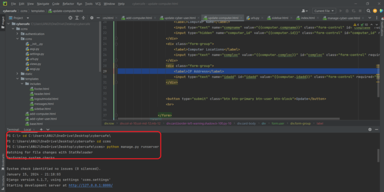 Cyber Cafe Management System Using Django Python Mysql Phpgurukul