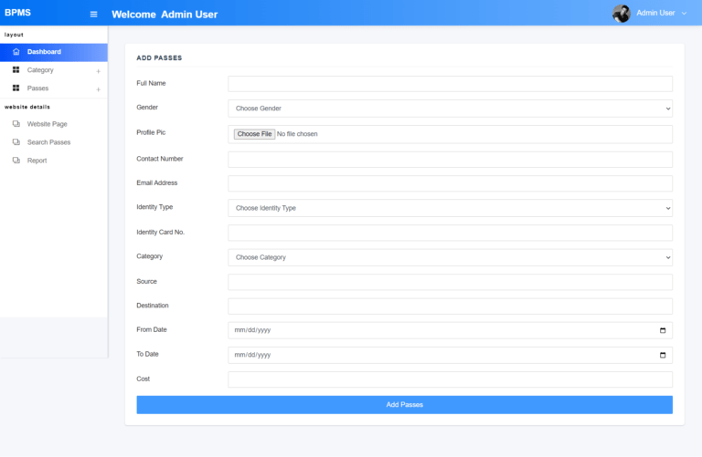 Bus Pass Management system project | Bus Pass system project