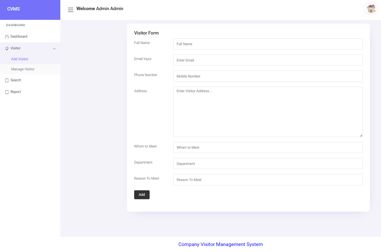 Company Visitors Management System in Django | Company Visitors management System Project
