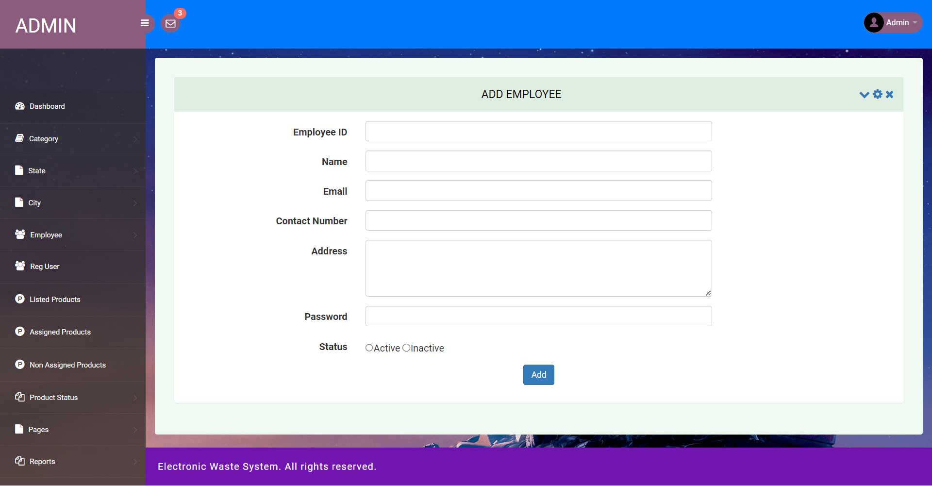 Electronic Waste Management system project | Electronic Waste Management Project in PHP