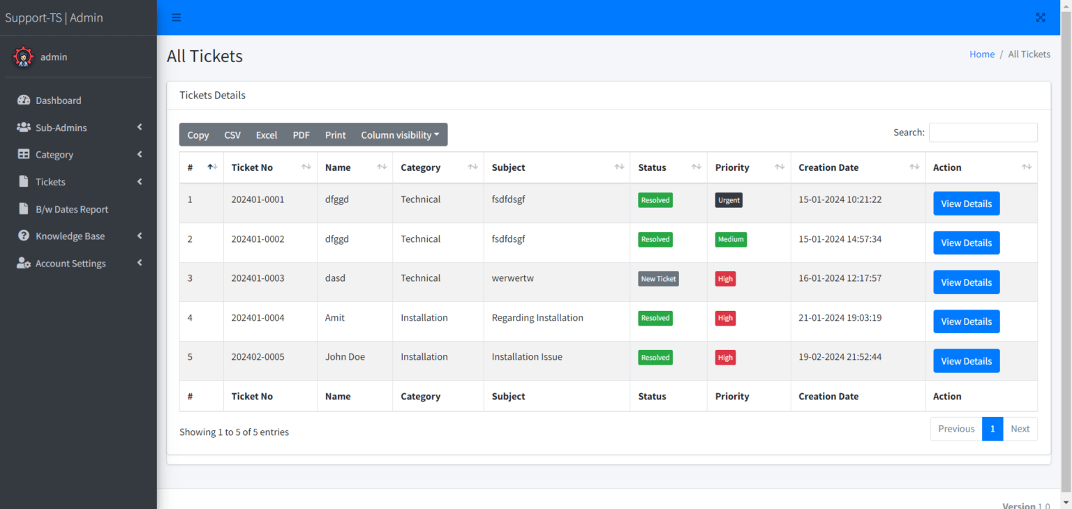 Support Ticket Management System | Support Ticket Management System in PHP