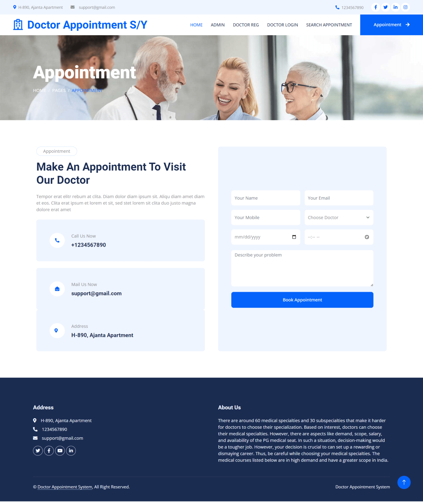 Doctor Appointments System Project | Doctor Appointments Management ...