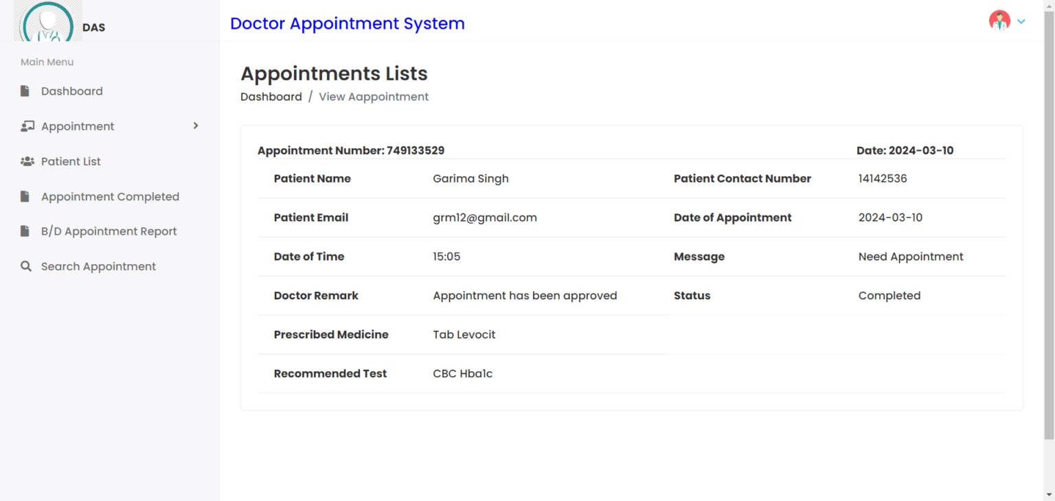 Doctor Appointments System Project | Doctor Appointments Management ...