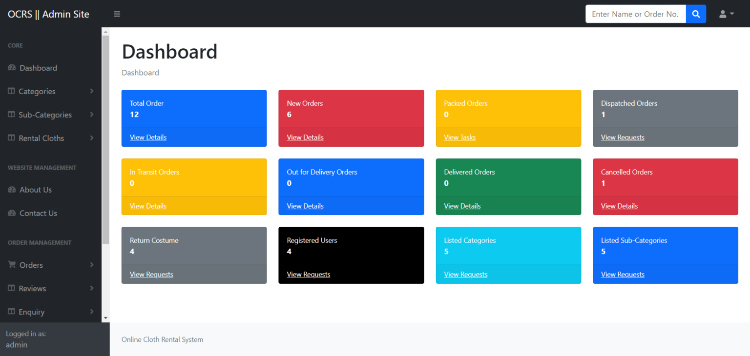 Online Cloth Rental System Project in PHP | Cloth Rental Management ...