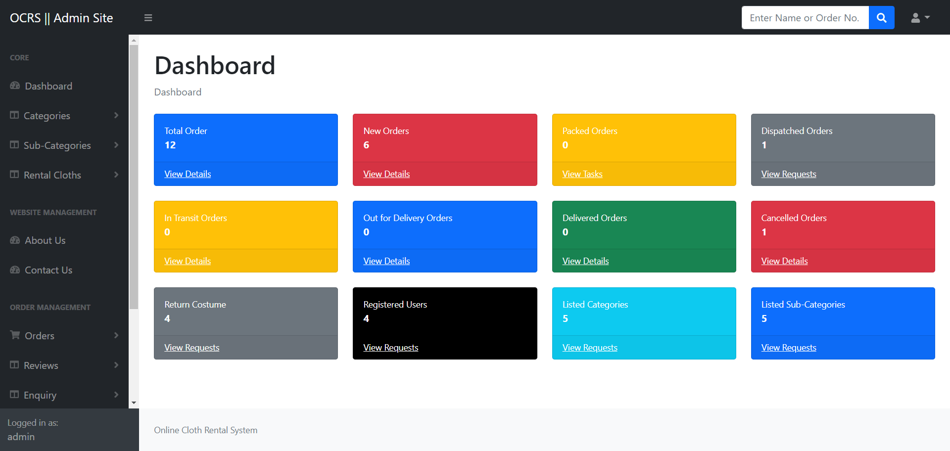 Online Cloth Rental System Project in PHP | Cloth Rental Management System Project