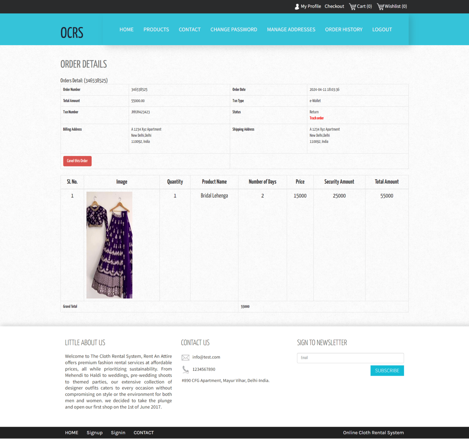 Online Cloth Rental System Project in PHP | Cloth Rental Management System Project