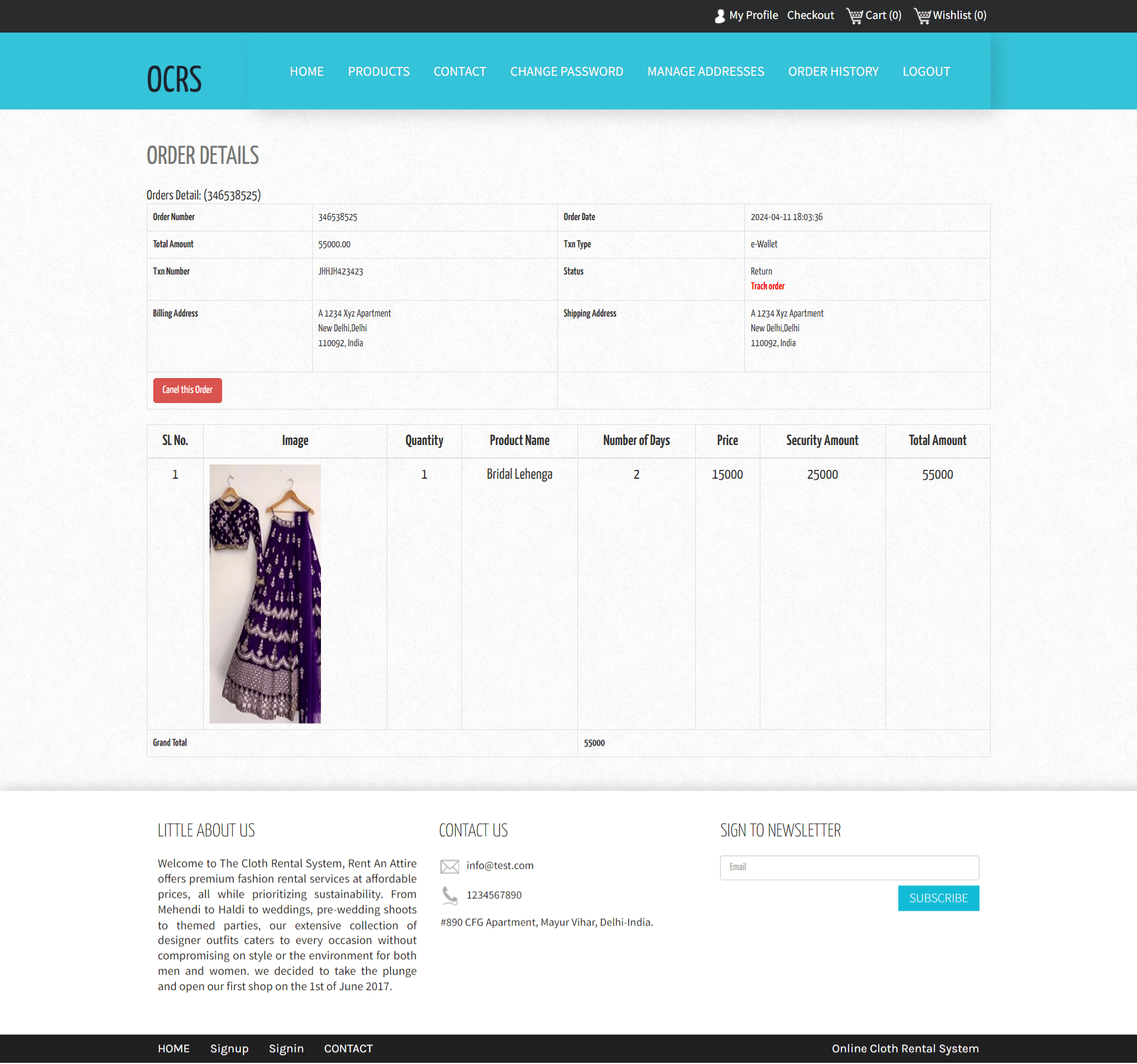 Online Cloth Rental System Project in PHP | Cloth Rental Management System Project