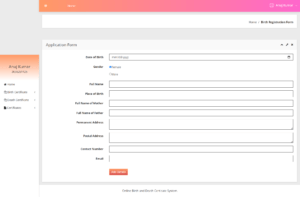 Online Birth and Death Certificate System project in Php