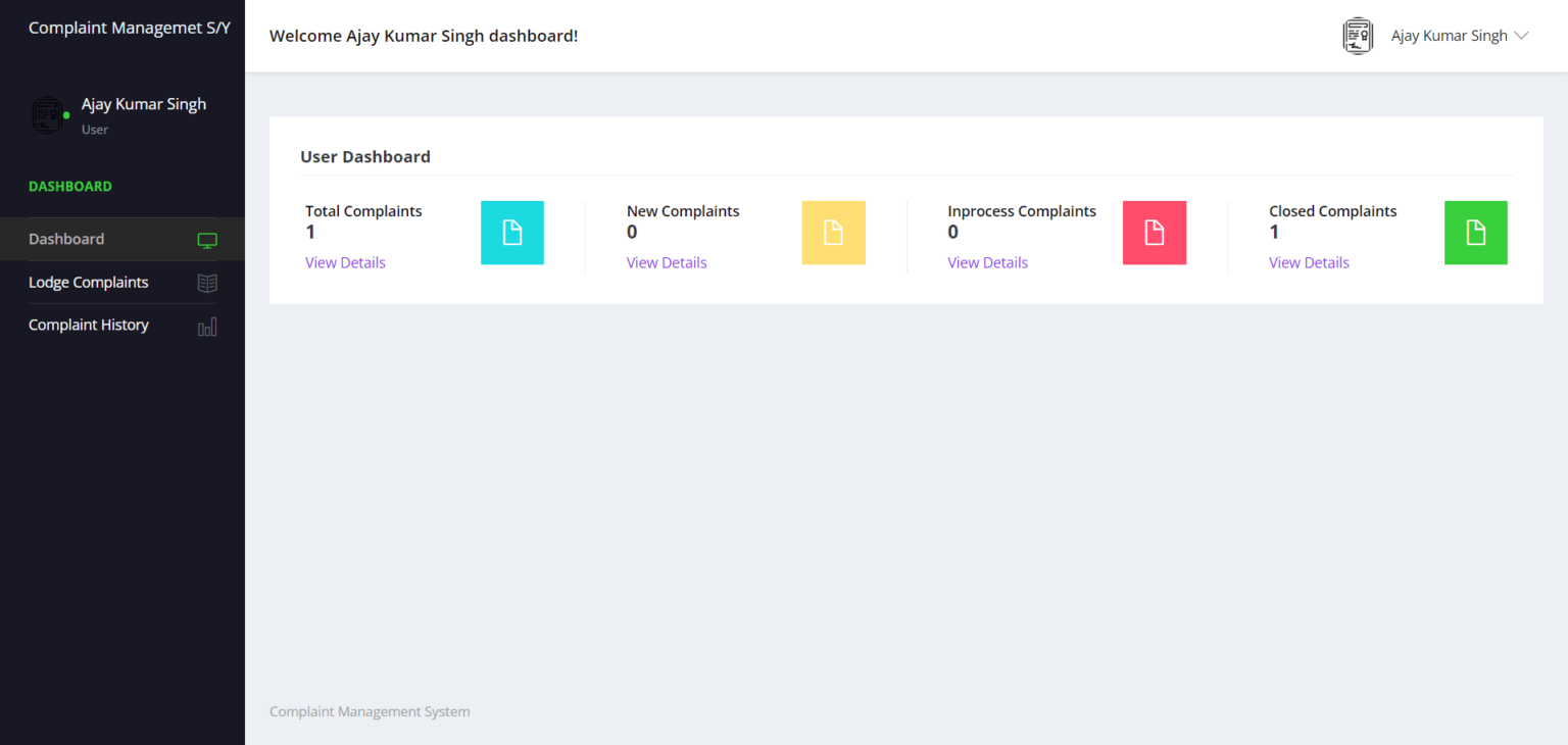 Complaint Management System Project in Python Django - PHPGurukul