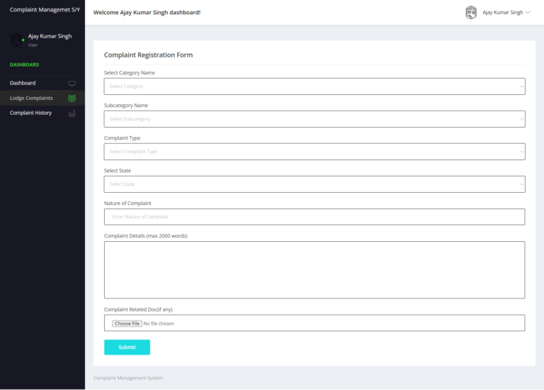 Complaint Management System Project in Python Django - PHPGurukul