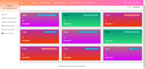Online Birth and Death Certificate System project in Php