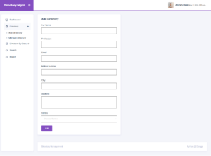 Directory Management System Project using Python Django and MySQL