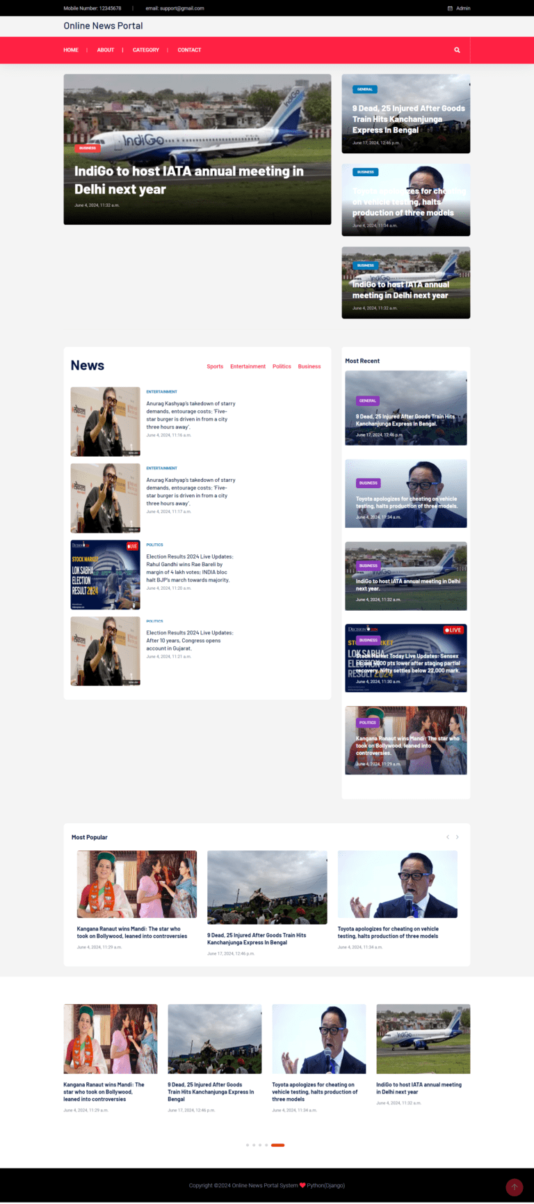 News Portal Project Using Python Django And Mysql Phpgurukul