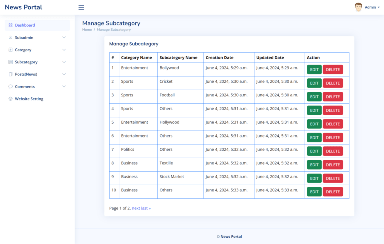 News Portal Project using Python Django and MySQL- PHPGurukul