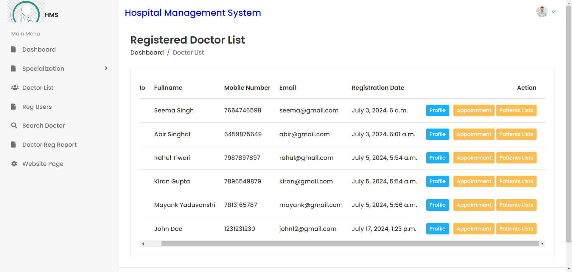 Hospital Management System Project using Python Django - PHPGurukul