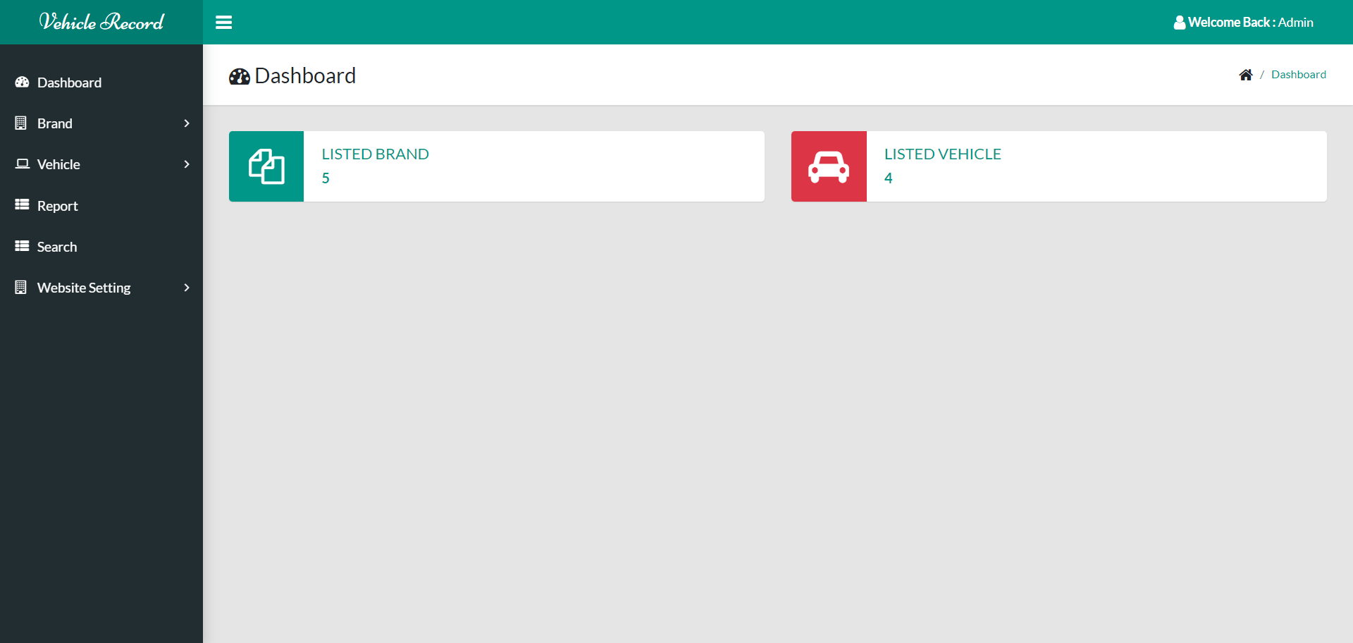 Vehicle Record Managment System Project Using Php And Mysql Phpgurukul