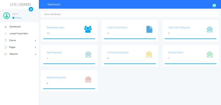 Lost and Found Portal Management System Project Using PHP- PHPGurukul