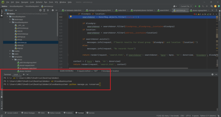Blood Bank and Donor Management Sysytem Project using Python Django ...