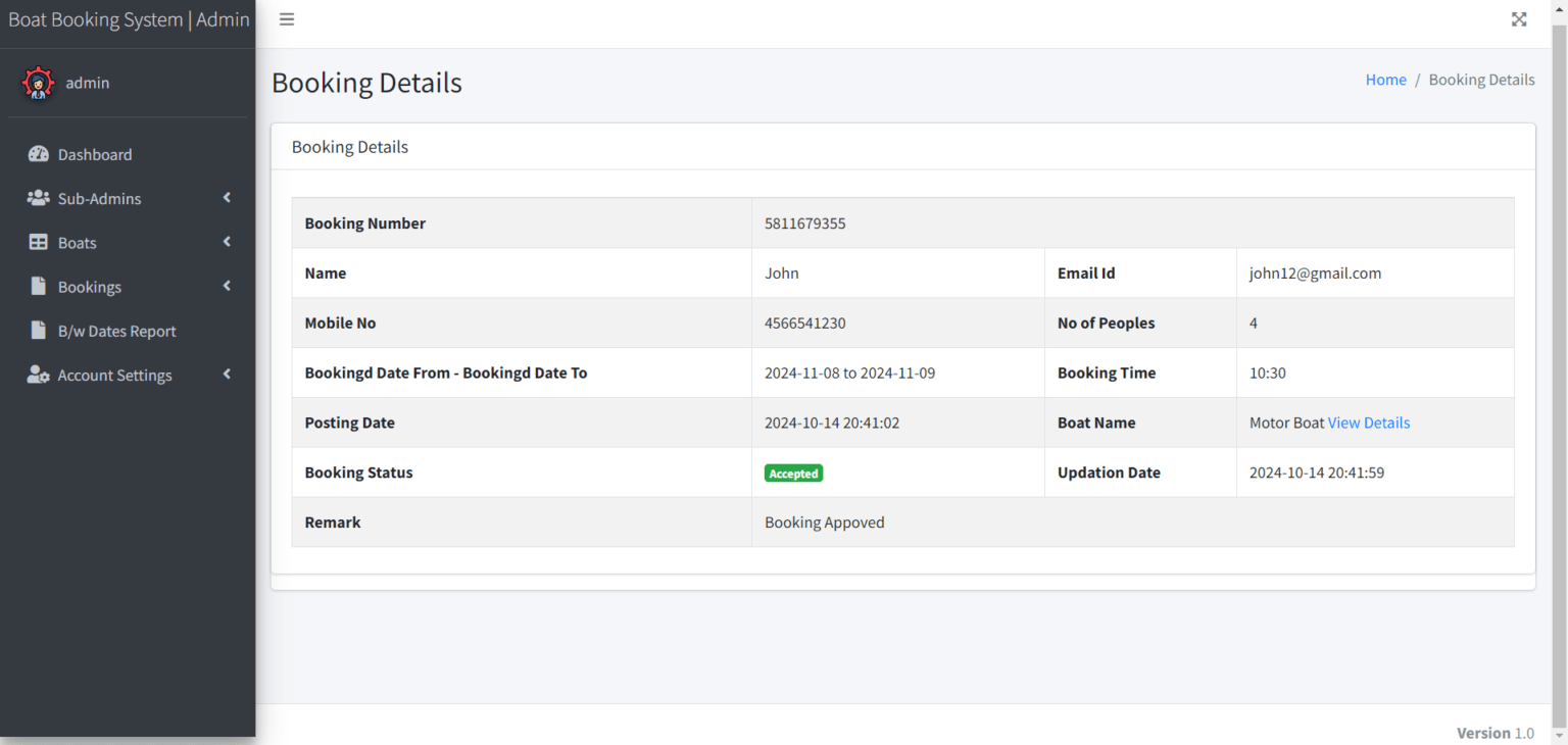 Boat Booking System Project | Boat Booking Mangment Project in PHP