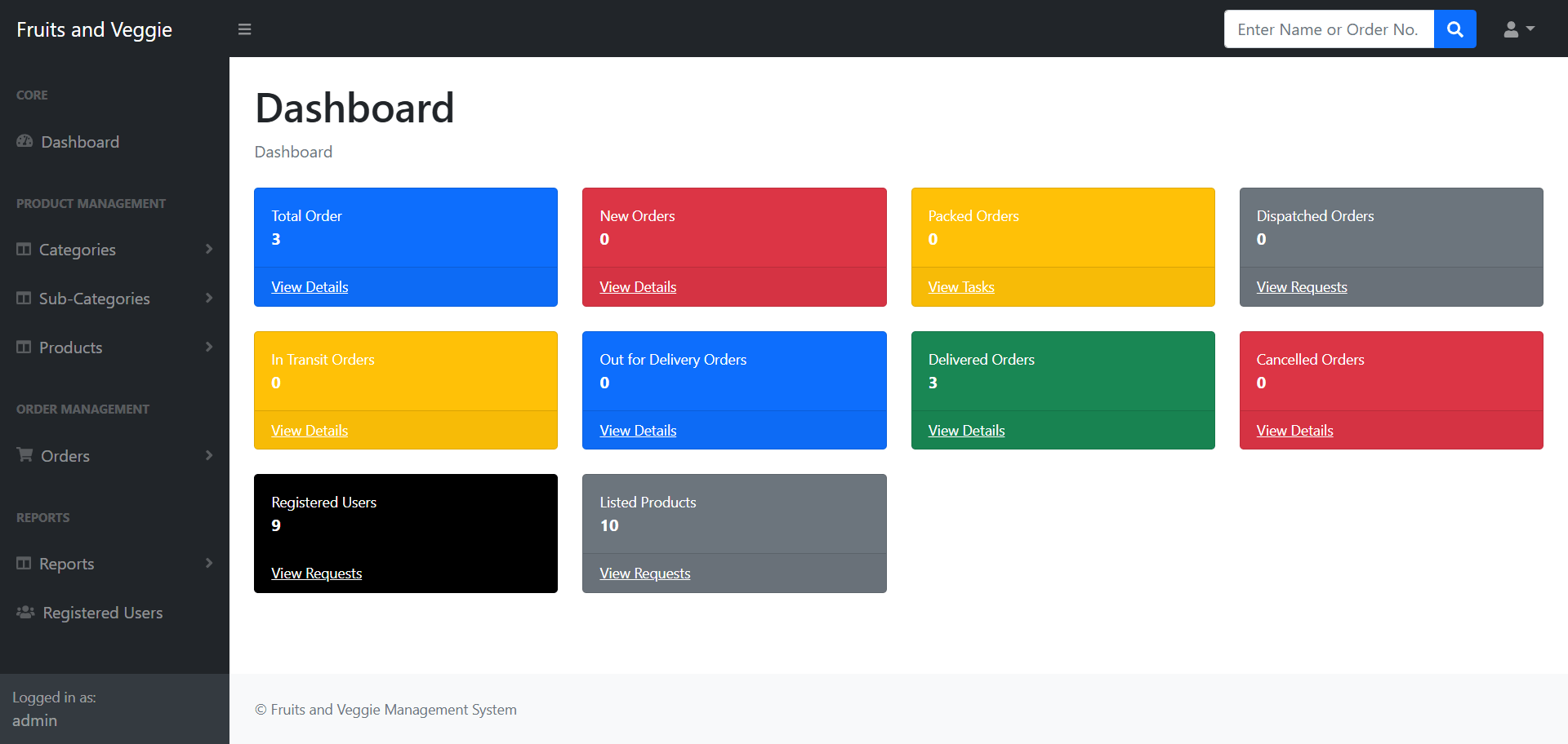 Fruits and Vegetables Shop Management System using PHP - PHPGurukul