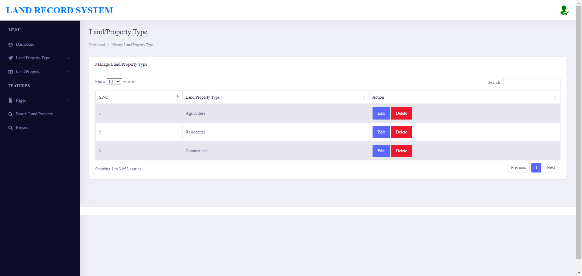 Land Record System using PHP and MySQL - PHPGurukul