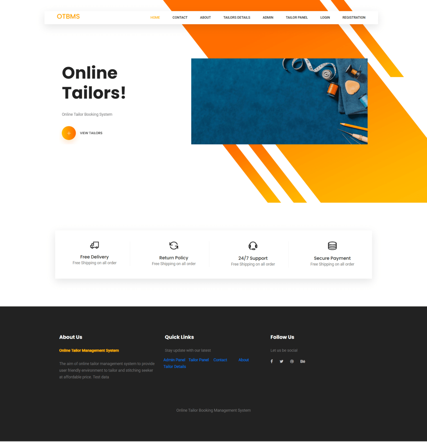Online Tailor Booking System Project in PHP - PHPGurukul