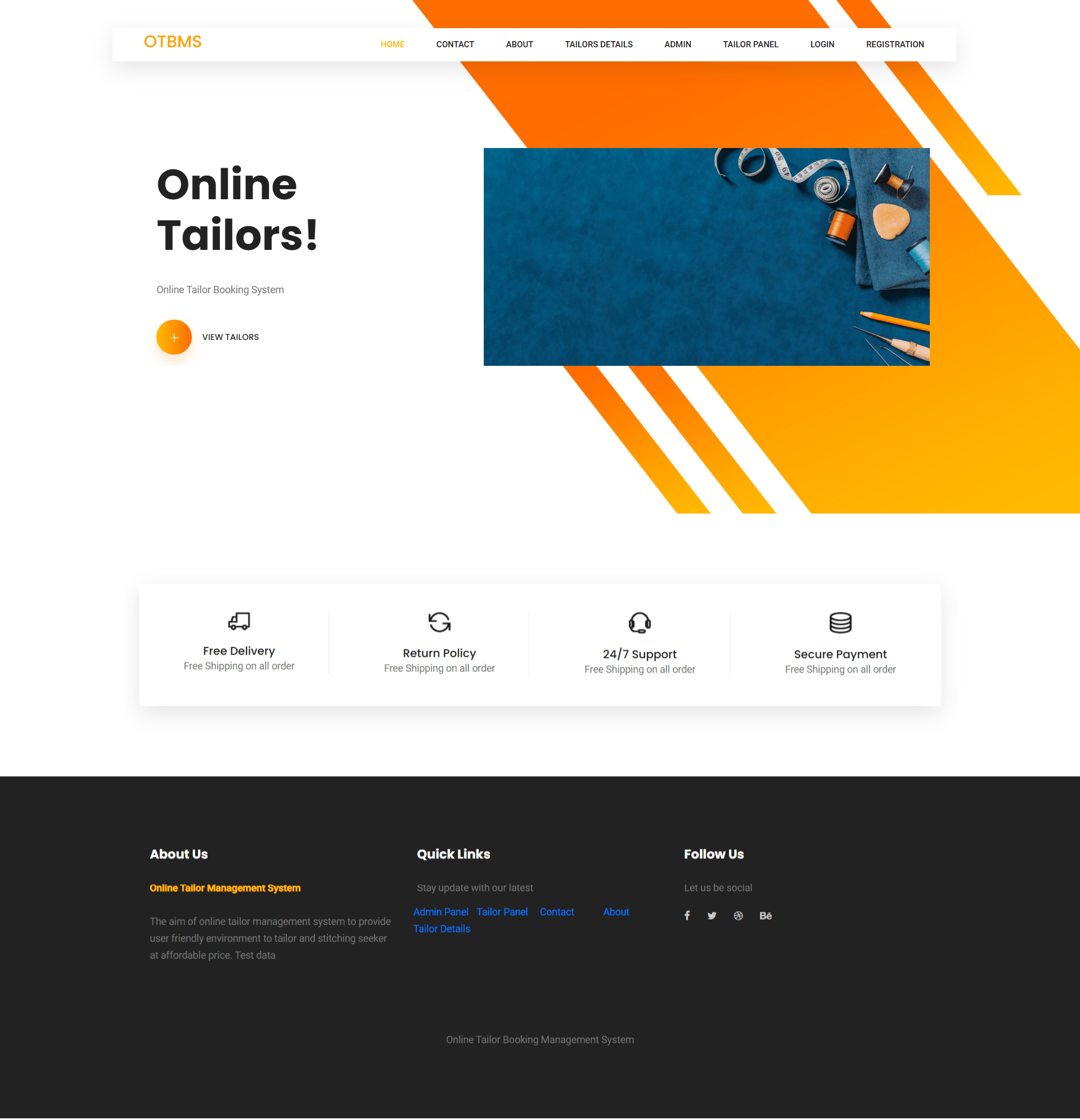 Online Tailor Booking System Project in PHP - PHPGurukul