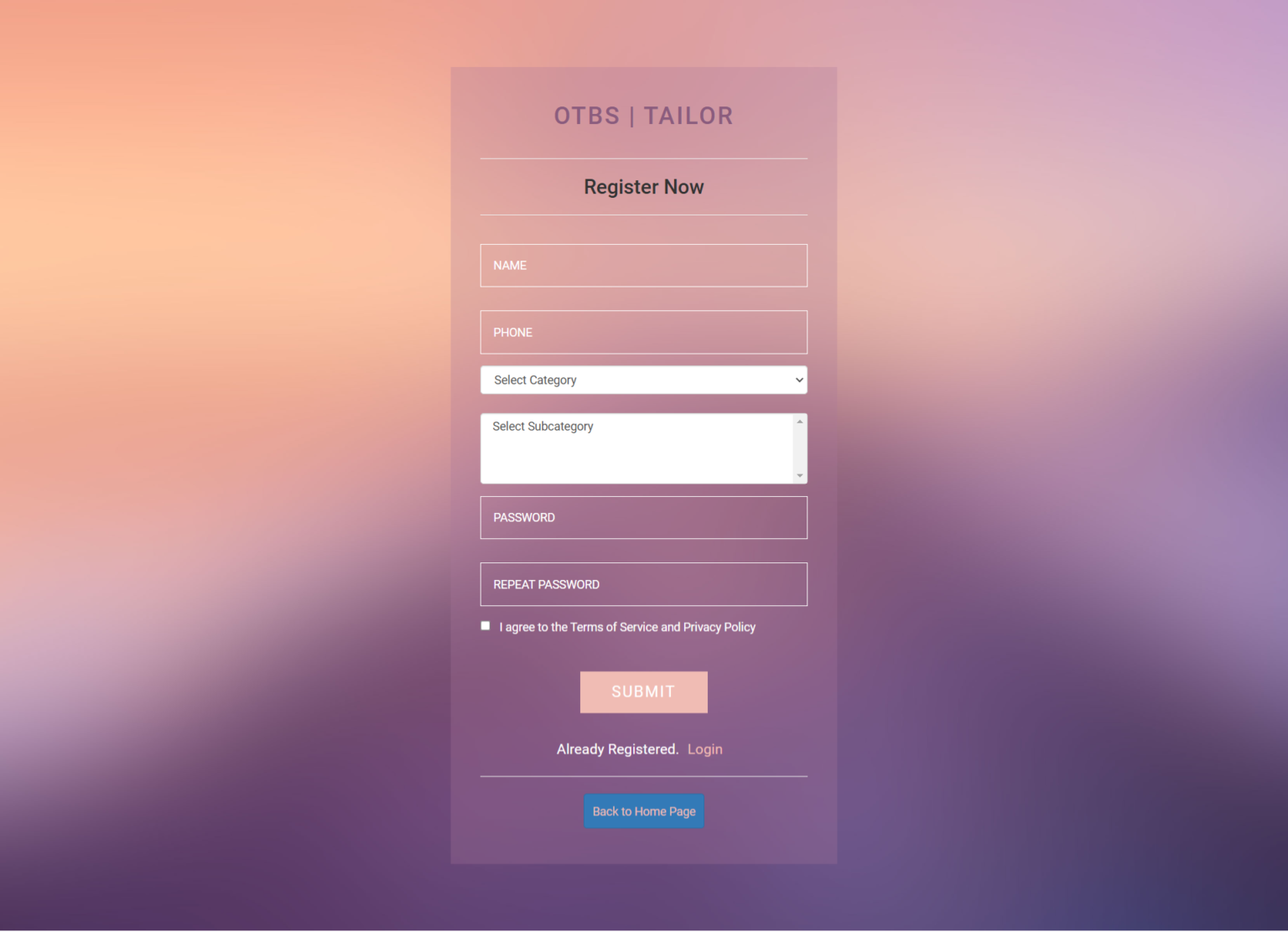 Online Tailor Booking System Project in PHP - PHPGurukul