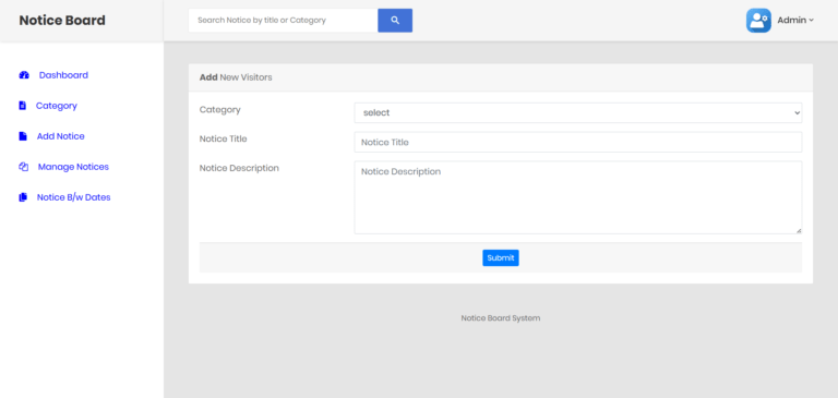 Notice Board System Management Project Using PHP and MySQL - PHPGurukul
