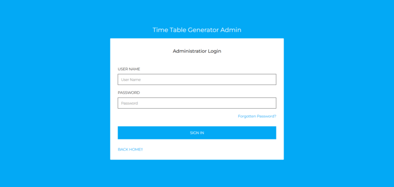 Time Table Generator System Project - PHPGurukul