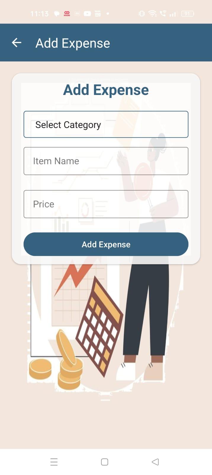 Expense Management System Andorid App- PHPGurukul