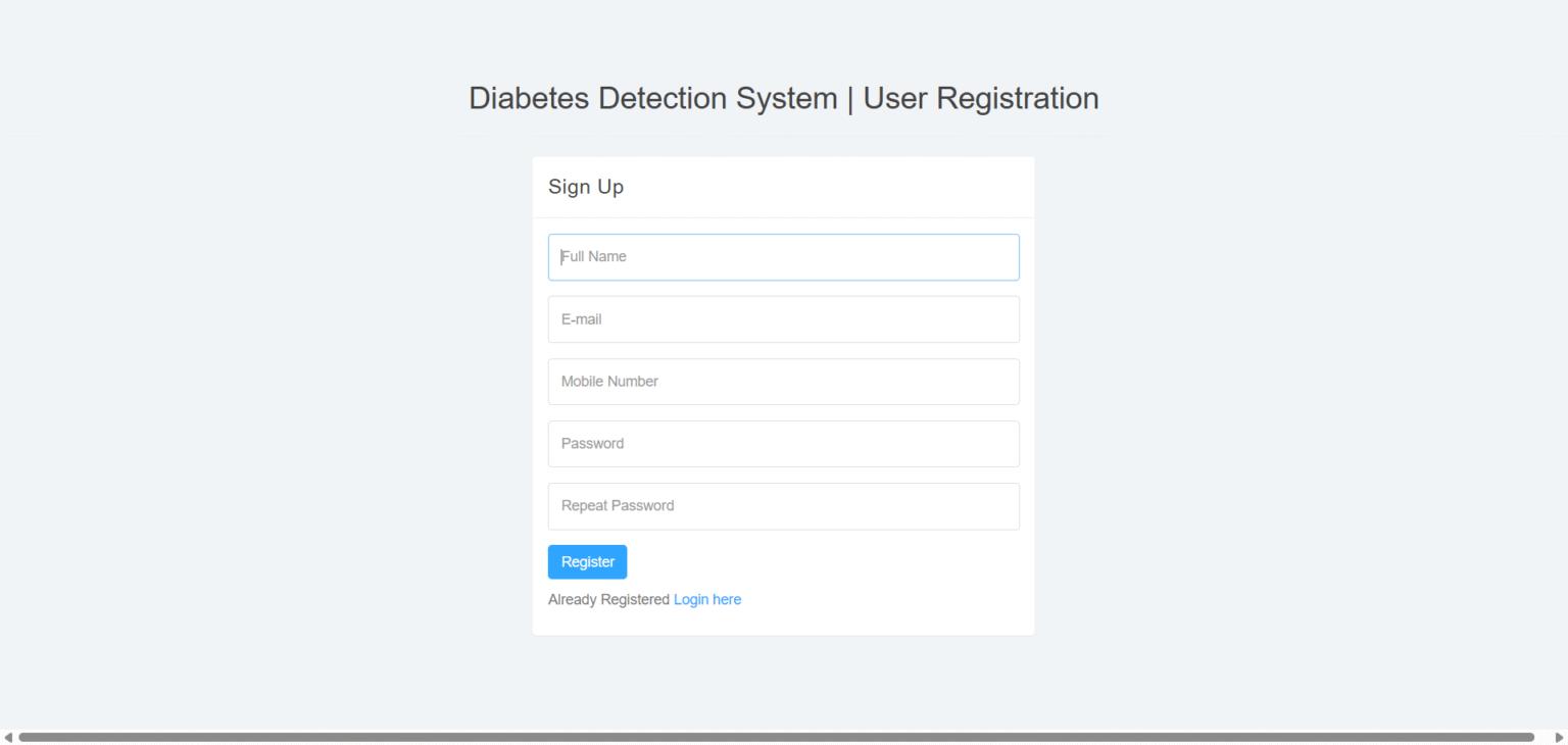 Diabetes Detection Management System Project Using Php And Mysql
